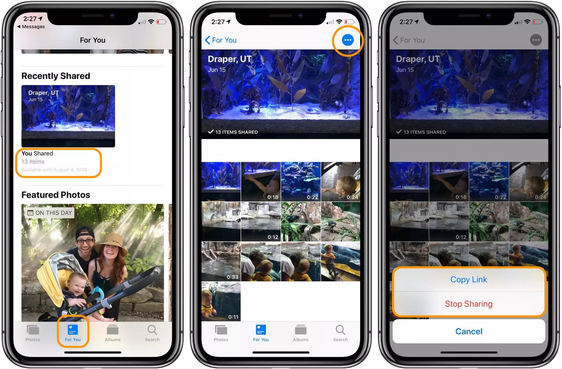 iOS 12: Sida loo wadaago sawirada iyo fiidyaha xidhidhisyada dhacayo ee iPhone iyo iPad 46820_4