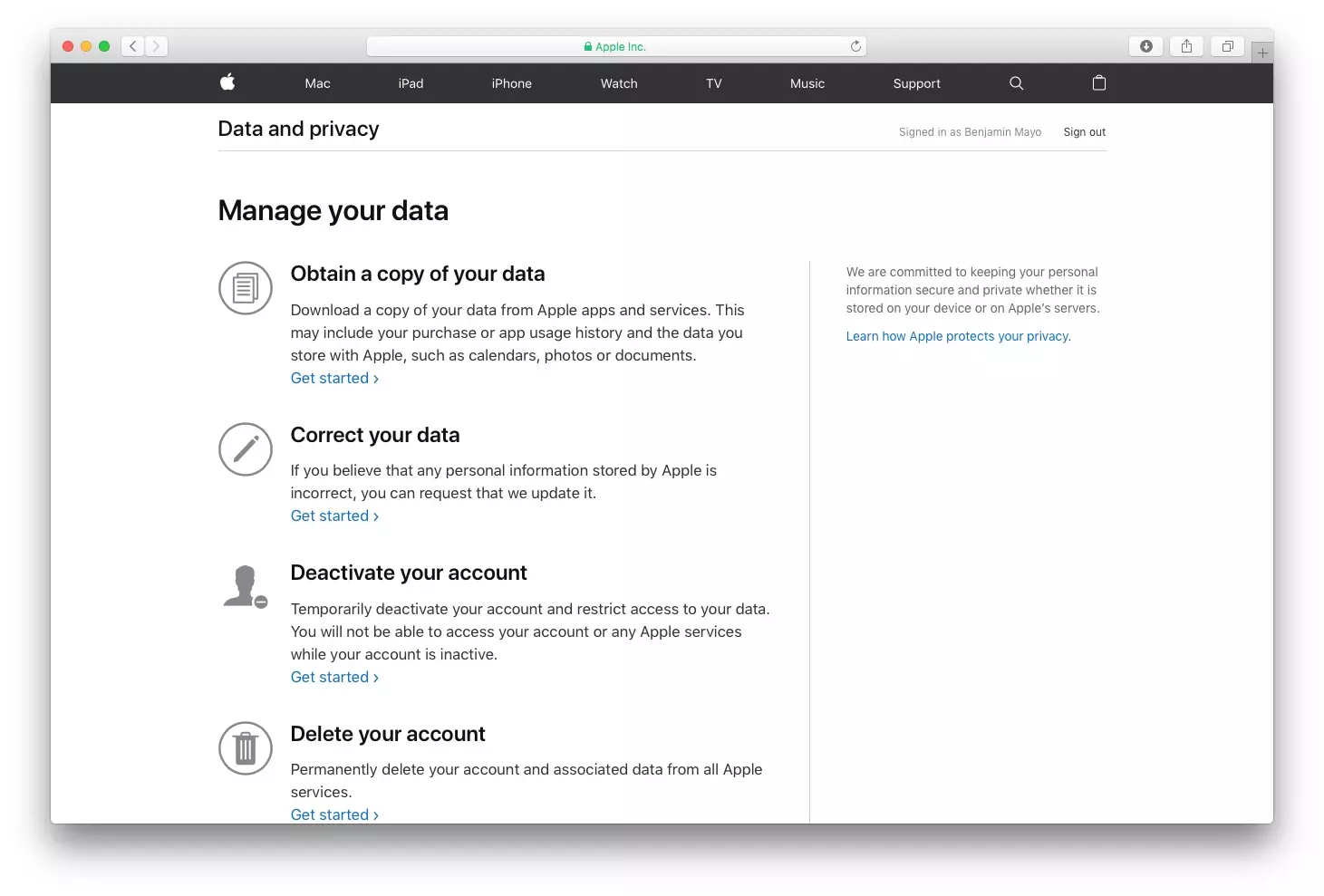 Apple lancia il nuovo portale sulla privacy, gli utenti possono scaricare una copia di tutto ciò che Apple sa su di loro 4714_4