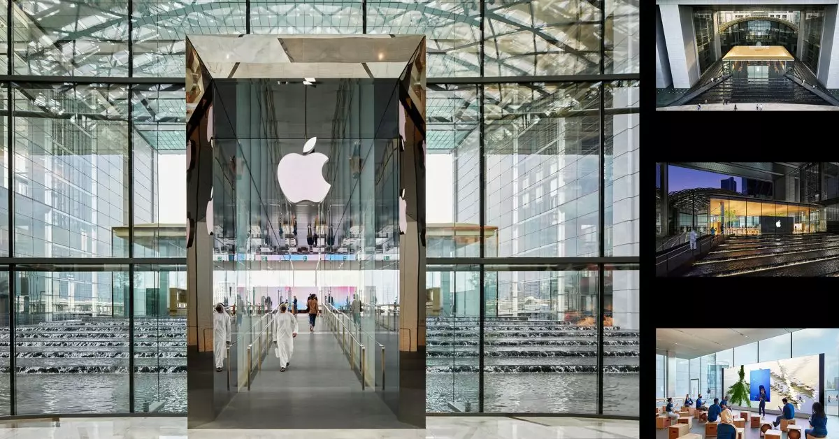 Al Maryah Island Apple Store kalawan fitur cai spektakuler