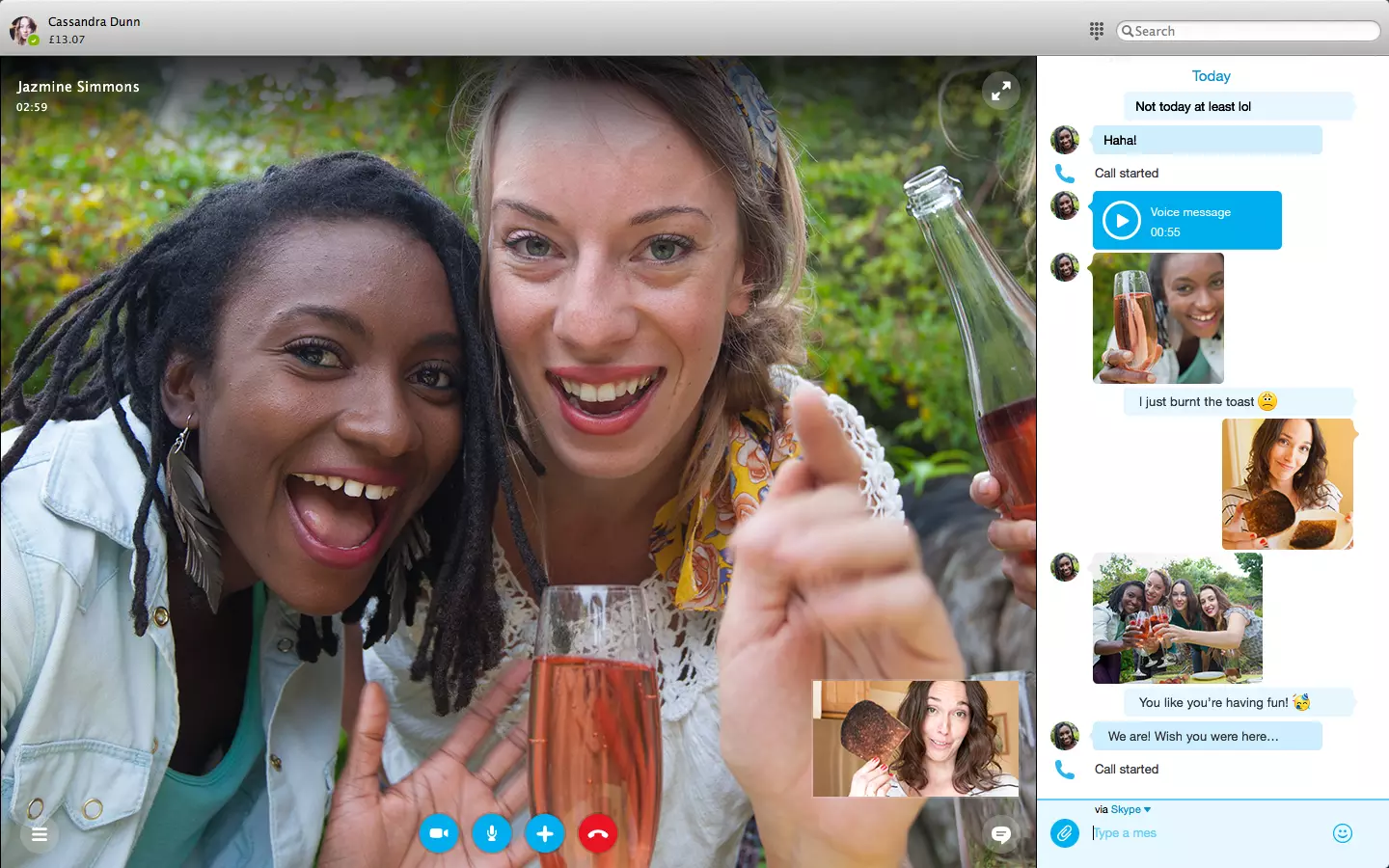 Skype for Mac v7.0 paleidimas.02