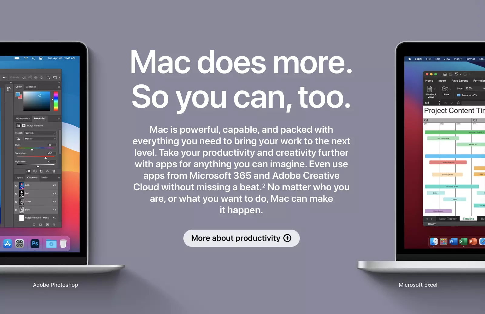 Apple විසින් ඔබ Mac එකක් මිලදී ගත යුත්තේ ඇයිද යන්න පිළිබඳව විදුලි සෝපානයක් සහිත නව වෙබ් පිටුවක් දියත් කරයි 50315_3