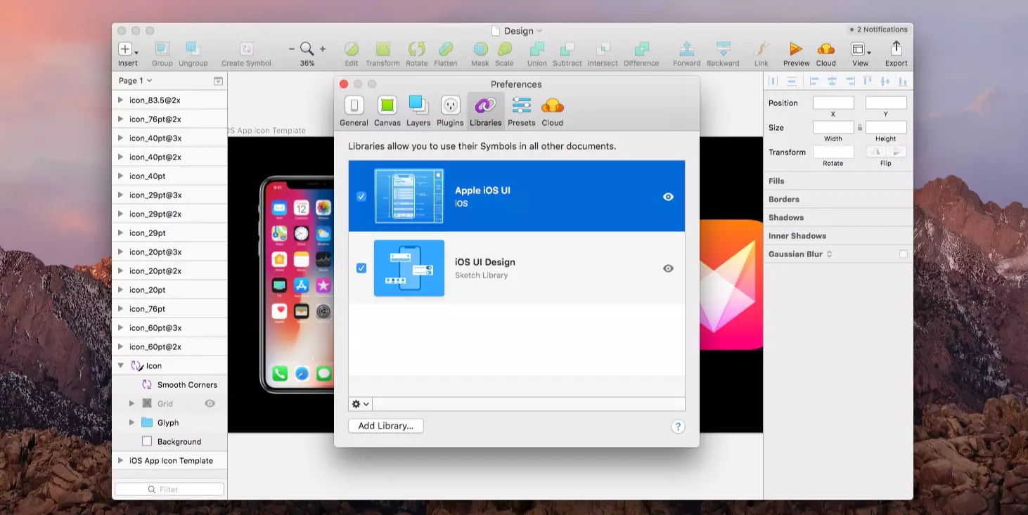 Den senaste uppdateringen av Sketch-designverktyget integrerar officiella Apple iOS 11 UI-mallar 51032_1