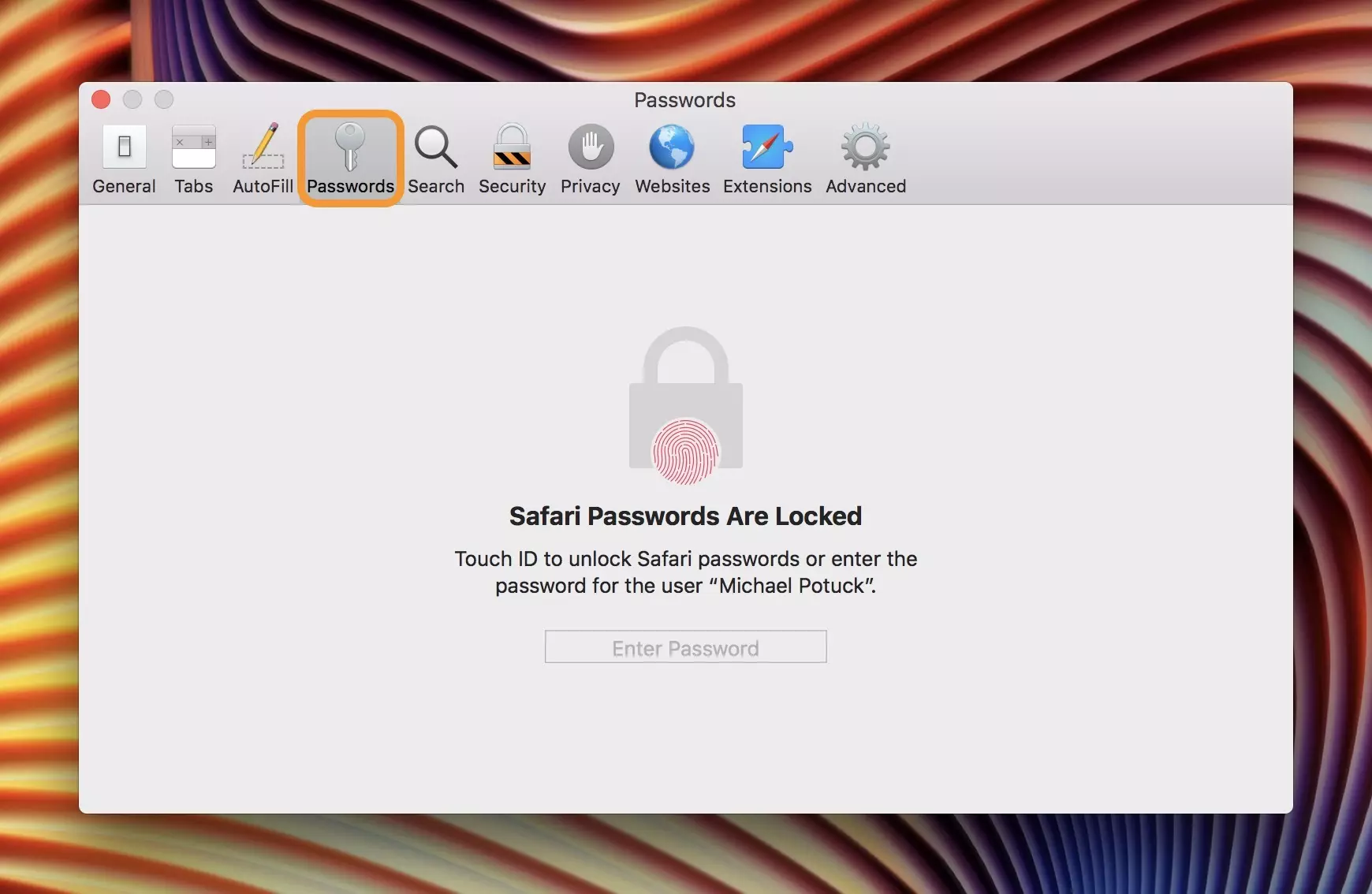 Mac: Yuav ua li cas saib thiab kho cov passwords khaws tseg nrog Safari 51540_3