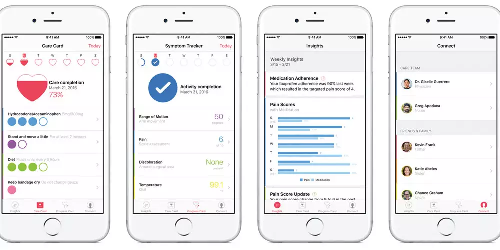 Apple's CareKit ya ƙaddamar, ƙa'idodi huɗu da ake samu a yau, ƙari za su biyo baya 54153_1