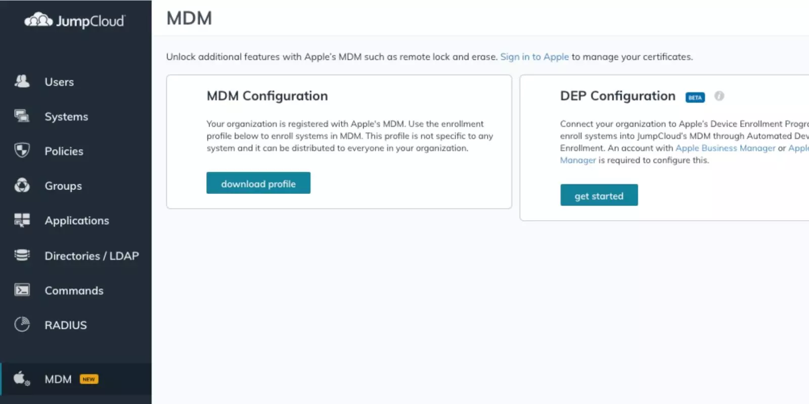 JumpCloud MDM