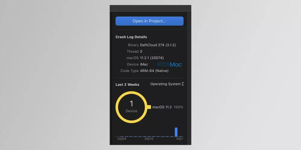 Neizlaistas ARM iMac virsmas Xcode avāriju žurnālā, jo tuvojas pārveidotā modeļa izlaišana 6073_2