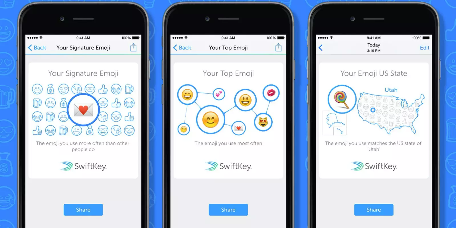 SwiftKey mo iOS maua fou 'My Top Emoji' ma foliga 'Emoji State' 64422_1