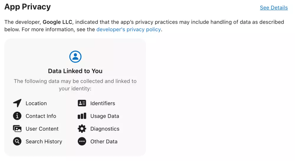 Komentář: Roztěkaný přístup společnosti Google k štítkům ochrany osobních údajů v App Store nechává uživatele ve tmě 66954_2