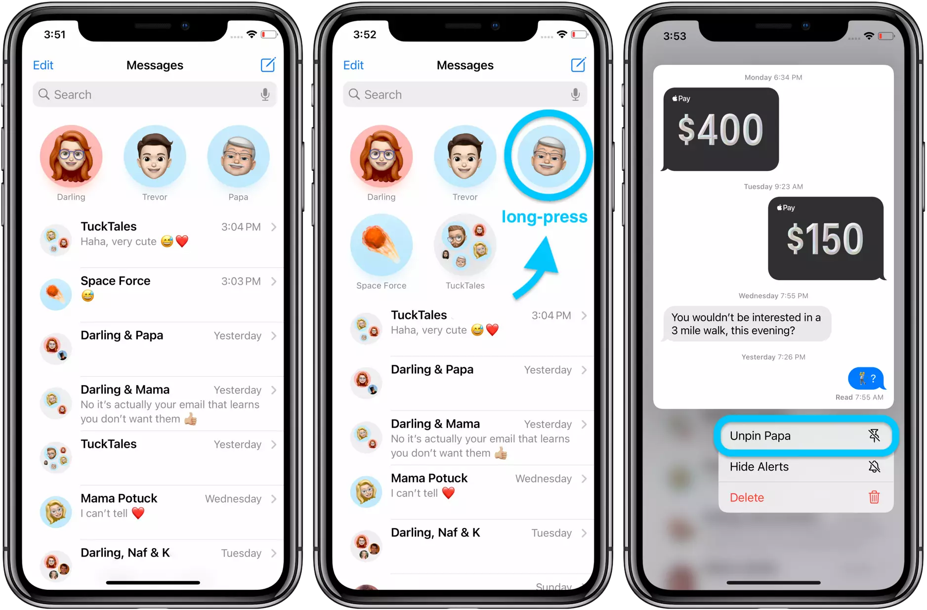 iOS 14 iPhone adım adım 2'de metin mesajları nasıl sabitlenir