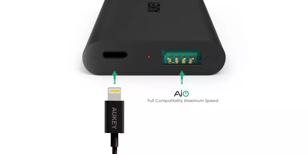 aukey-ฟ้าผ่า-สายเคเบิล-แบตเตอรี่