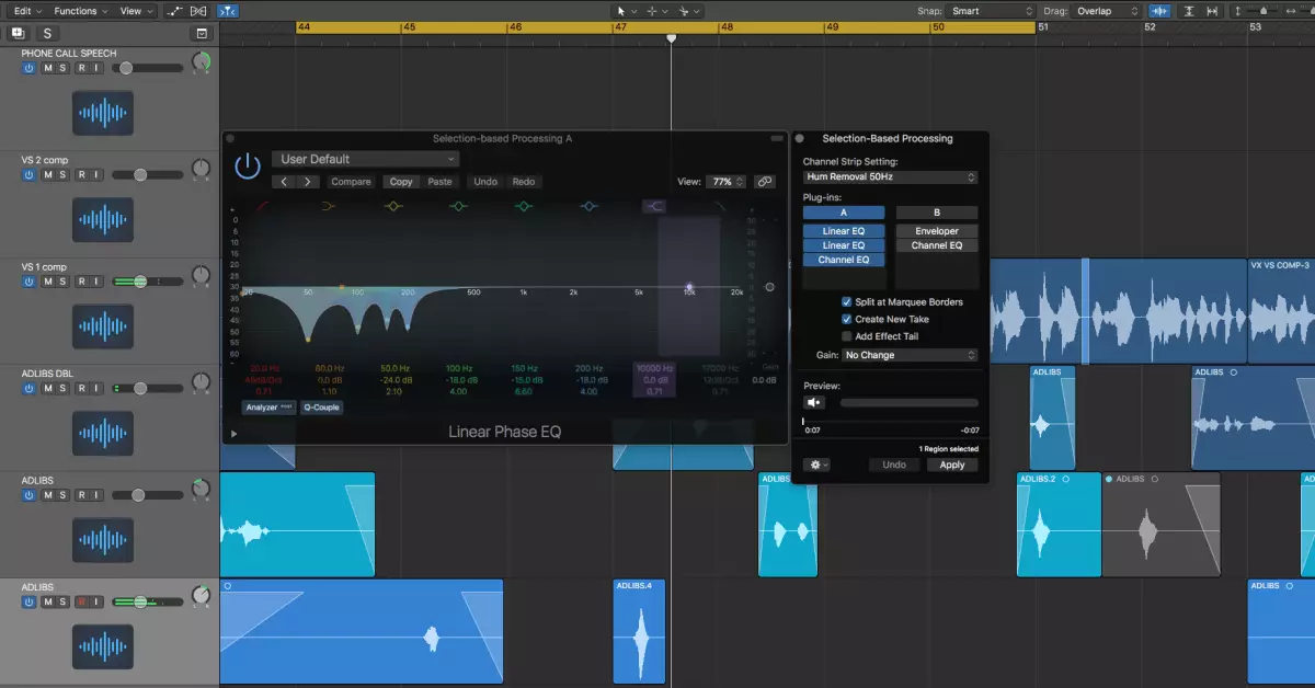 Logic Pros: Usando Processamento Baseado em Seleção para reparos de áudio fáceis e edição de precisão