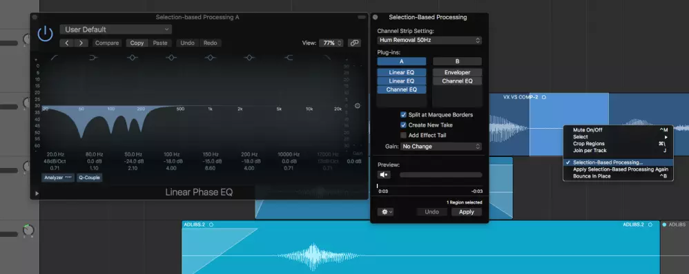 Logic Pros: Gebrûk fan seleksje-basearre ferwurking foar maklike audioreparaasjes en presys bewurking 74187_2