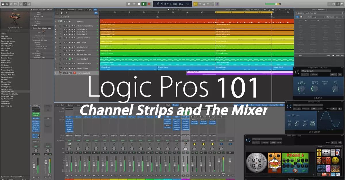 Logic Pros (101): izpratne par kanālu joslas vadīklām un navigācija Logic's Mixer