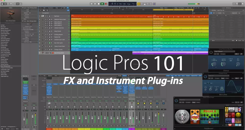 Logic-proffs (101): Arbeta med ljudeffekter och plugin-program för programvaruinstrument