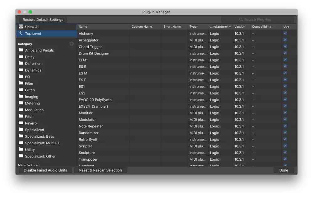 Kelebihan Logika (101): Bekerja dengan Efek Audio dan Plug-in Instrumen Perangkat Lunak 74191_7