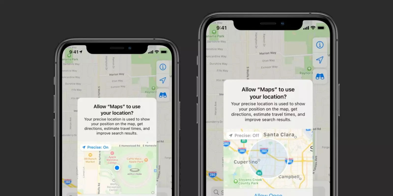 iOS 14, kullanıcıların kesin GPS takibi gerektirmeyen uygulamalar için yaklaşık konum erişimi vermesini sağlar 74936_1