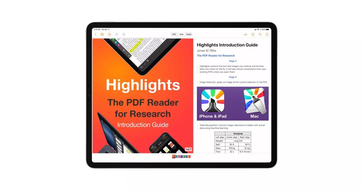 Highlights er PDF lesandi fyrir vísindamenn, nú á iPhone, iPad og Mac sem alhliða kaup