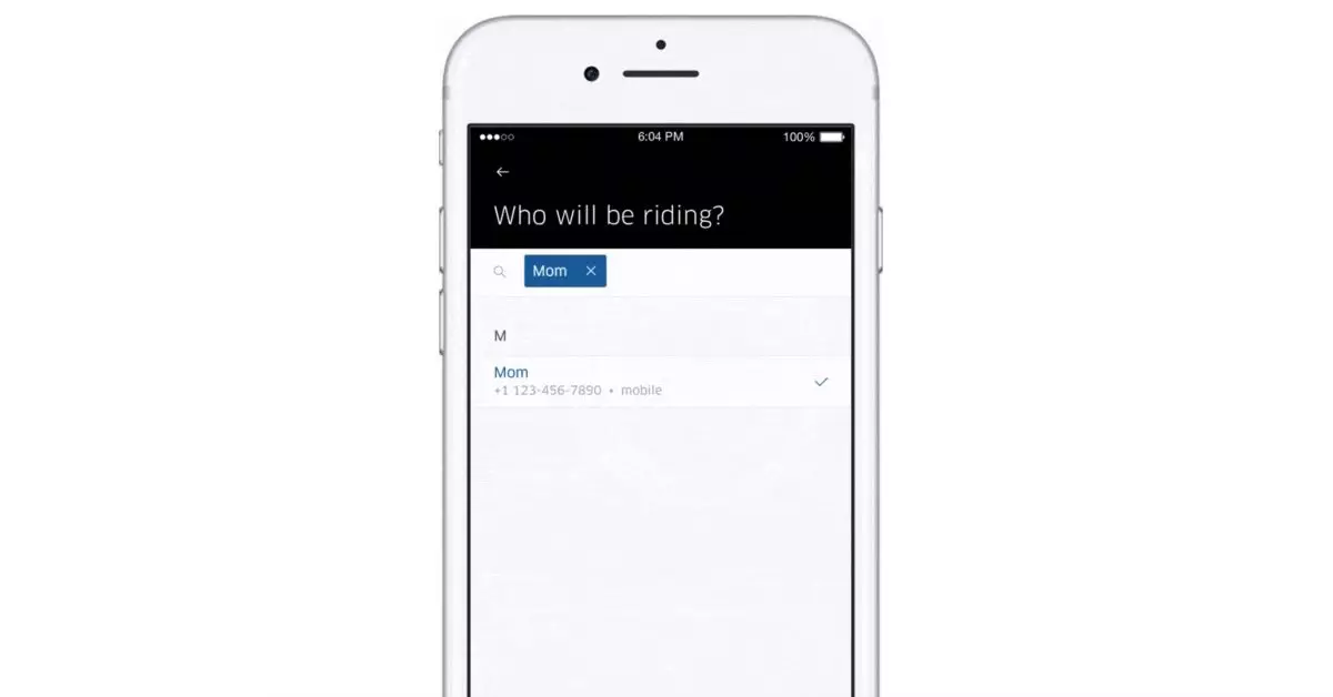 Uber legger til en ny funksjon "be om en tur for en du er glad i" på iOS