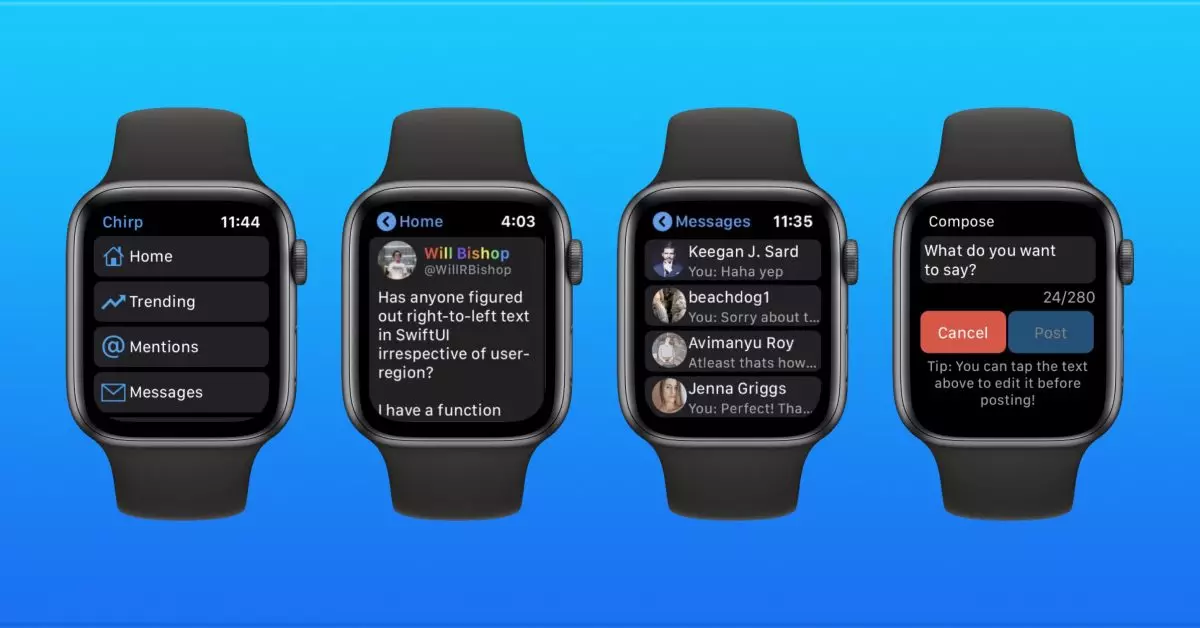 Apple Watch용 Chirp 2는 무한한 Twitter 타임라인, watchOS 6의 주요 속도 향상 등을 제공합니다.