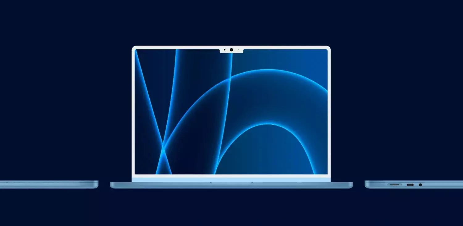 Wêneyê konsepta MacBook Air 14-inç bi şîn