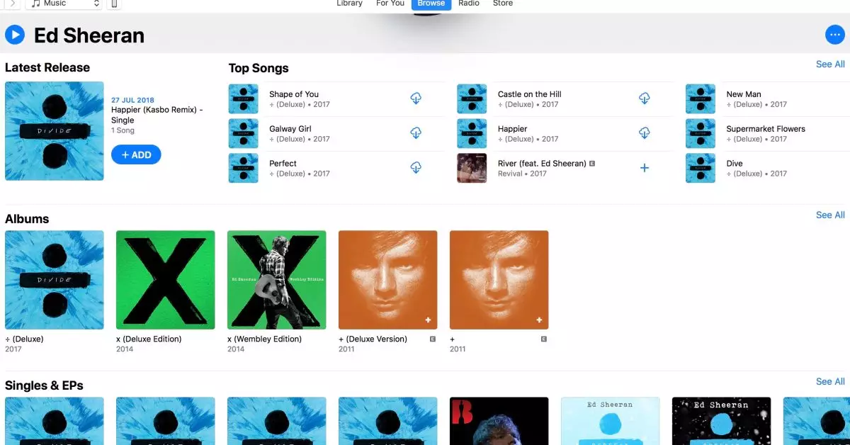 Apple Music ora separa gli album dai singoli e dagli EP nelle pagine degli artisti [aggiornato]