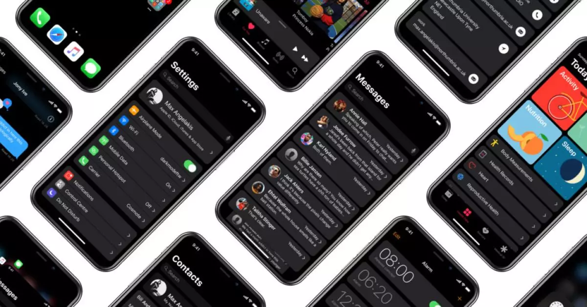 Ang estudyante sa kolehiyo sa Britanya naghanduraw sa tibuok sistema nga dark mode sa iPhone X