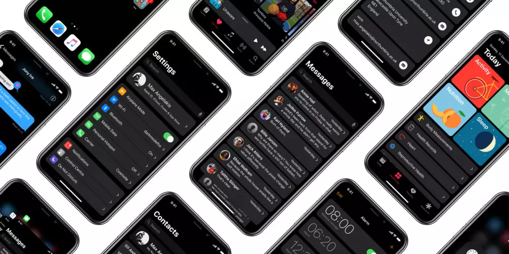 Ang estudyante sa kolehiyo sa Britanya naghanduraw sa tibuok sistema nga dark mode sa iPhone X 79066_1