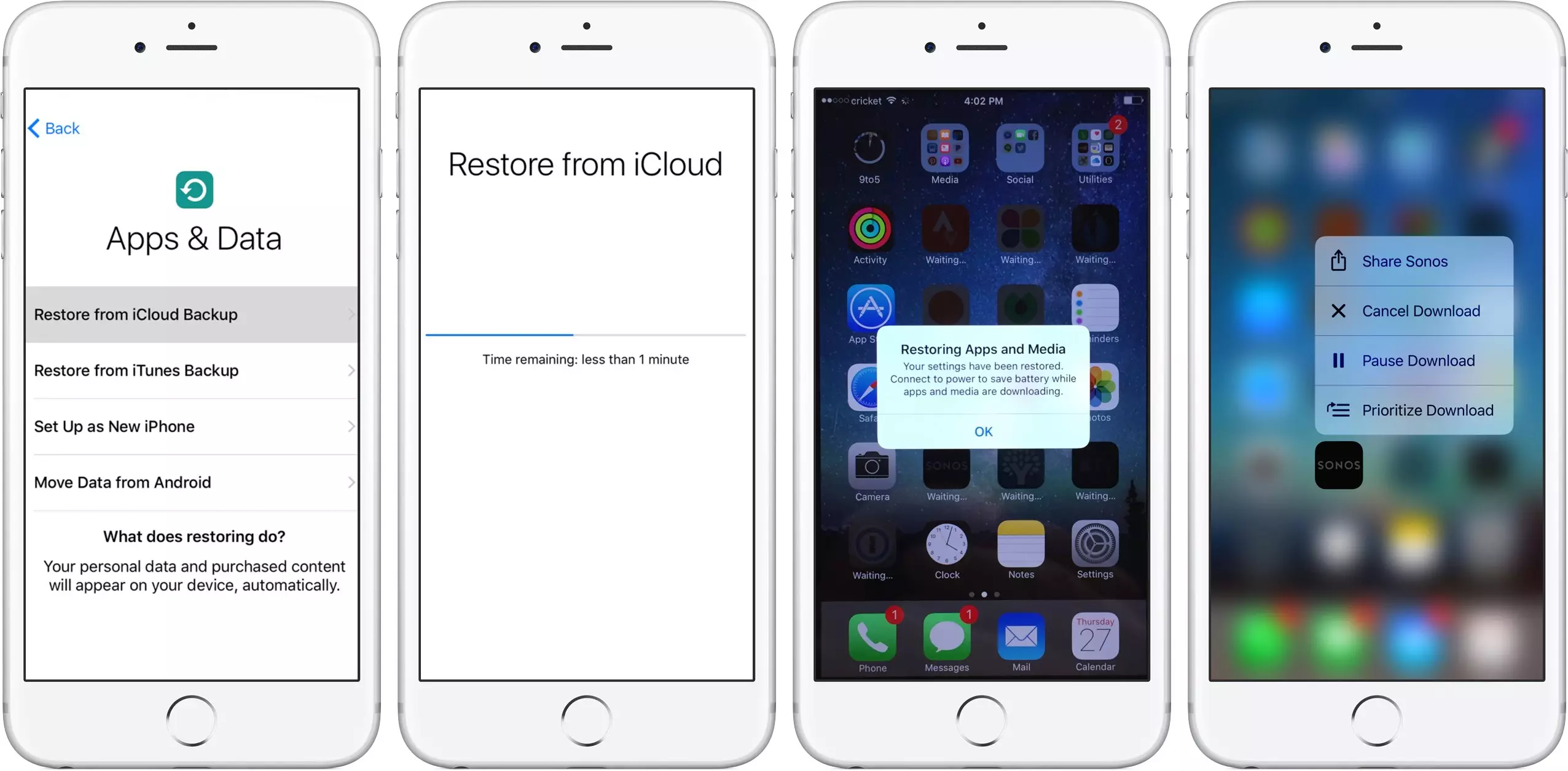 Com restaurar l'iPhone des de la còpia de seguretat d'iCloud