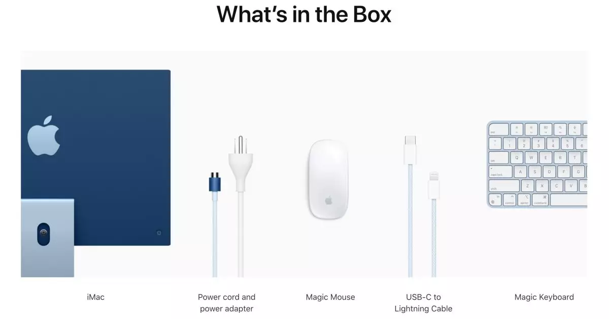 Els nous iMacs M1 inclouen un cable USB-C a Lightning trenat de colors coincidents