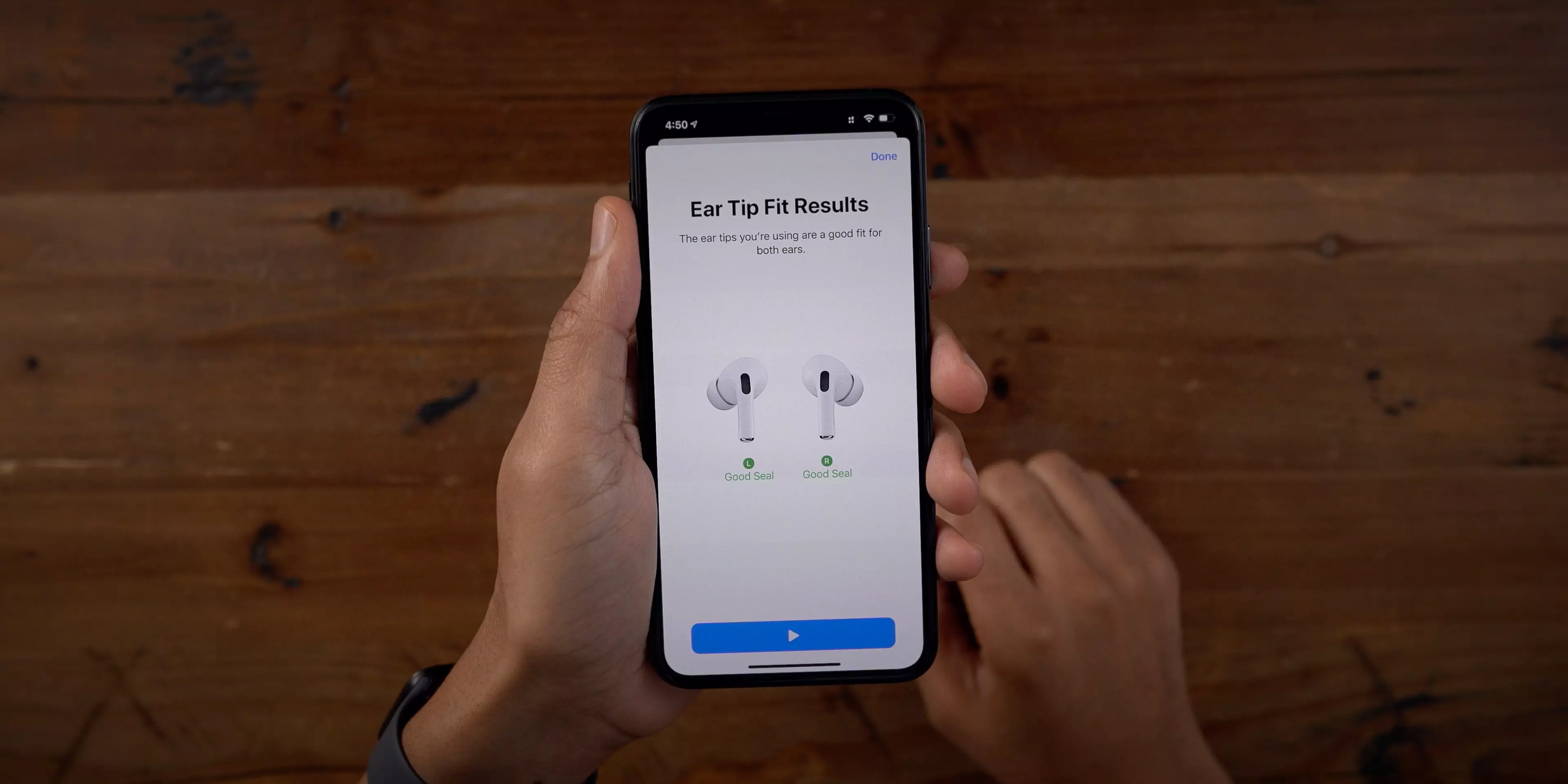 AirPods Pro සමාලෝචන කන් ඉඟි සුදුසු පරීක්ෂණය