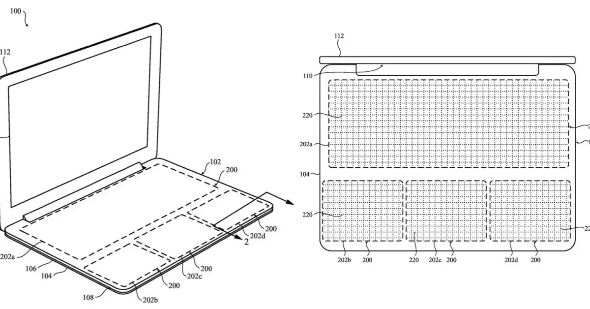 Mwandikisho ikomeye ya MacBooks yerekanwe muri patenti ya Apple