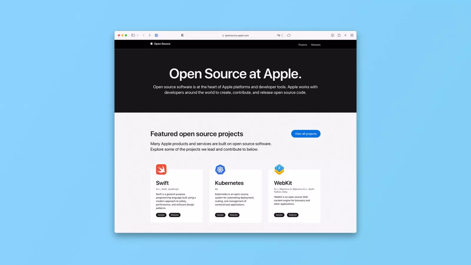 Apple estrena web rediseñada con sus proyectos open source 8862_1