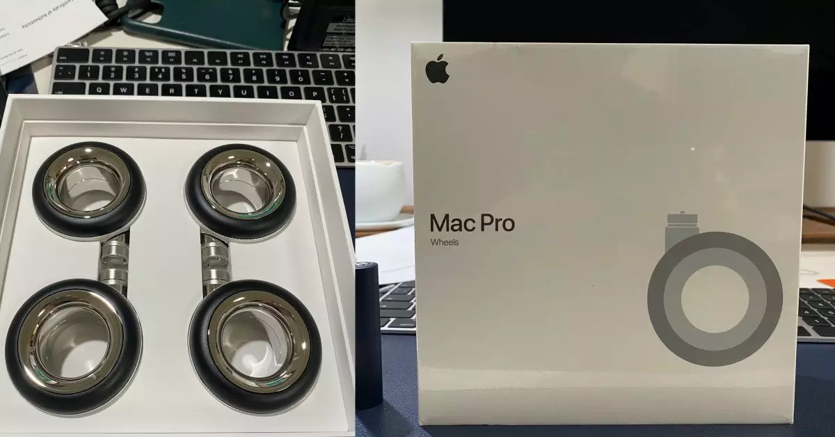 Kakaretso: Litšoantšo tsa matsoho li bonts'a Apple's $700 Mac Pro Wheels Kit