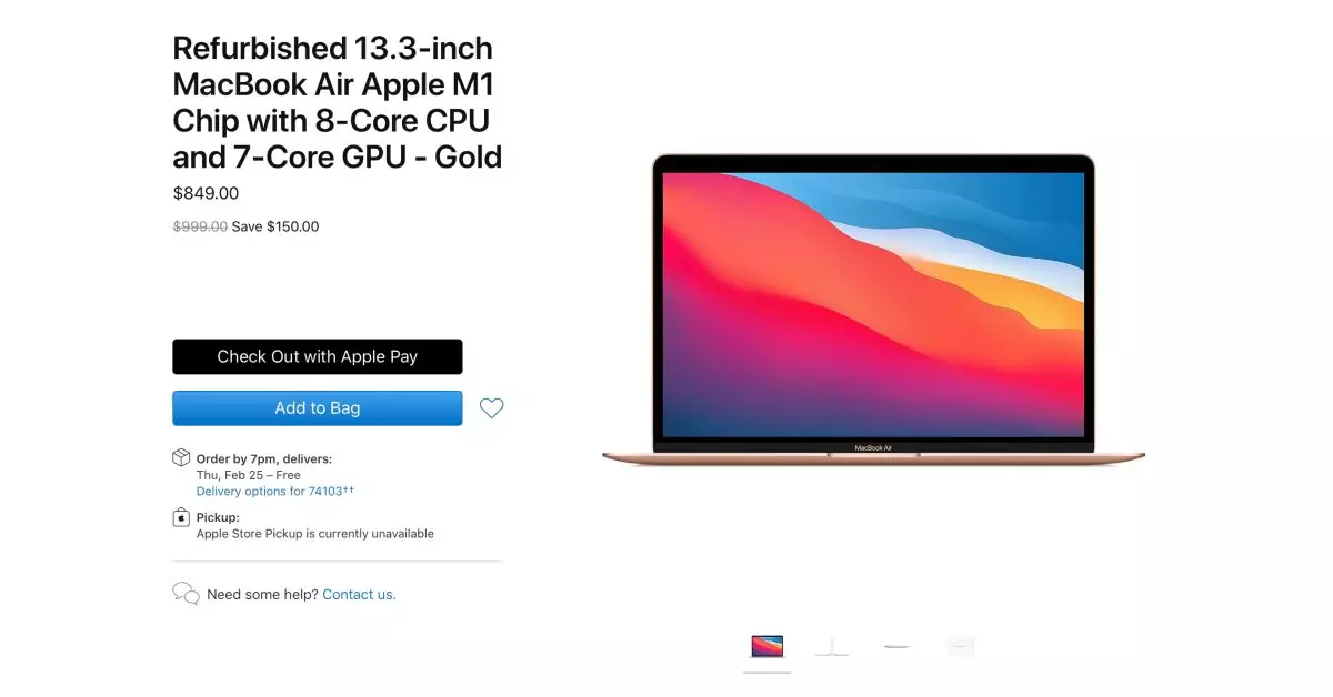 Nagsimulang magbenta ang Apple ng unang inayos na M1 MacBook Airs, makatipid ng hanggang $250